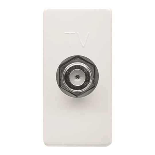 2150BA — Toma de TV coaxial de conector roscado en color blanco alpino serie Stylo / Status ...