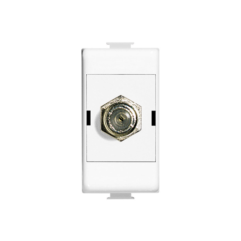 QZ5173DF — Toma de TV coaxial de conector roscado en color blanco serie Quinziño MX - Comercial ...