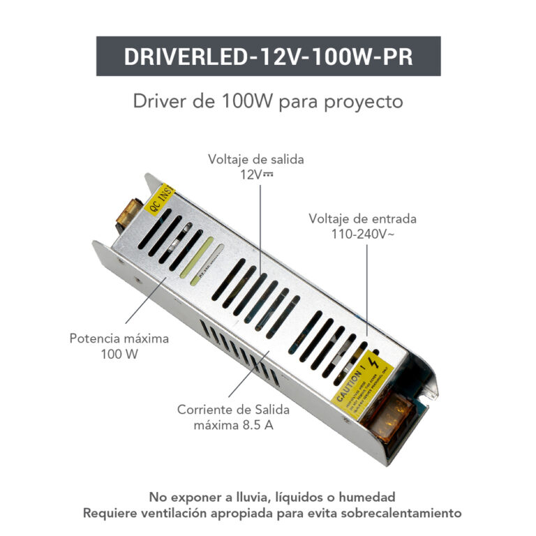 DRIVER-LED-12V-100W-PR — Driver de 100w para tiras de led modelo ...