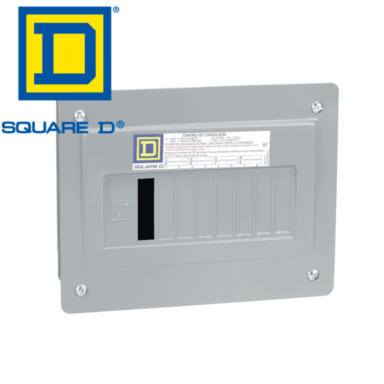 Centro de carga de 8 polos y 100 amperes para empotrar marca Square D - Comercial Eléctrica