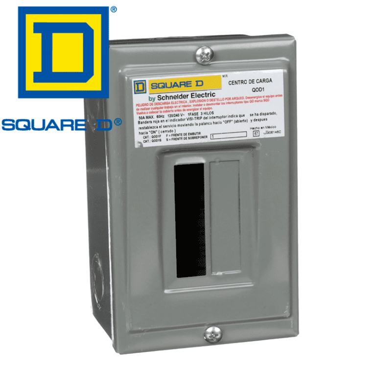 Centro de carga de 2 polos y 50 amperes para sobreponer marca Square D - Comercial Eléctrica