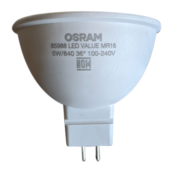 85988 — Foco LED Value MR16 de 5w en luz neutra modelo 85988 marca Osram - Comercial Eléctrica