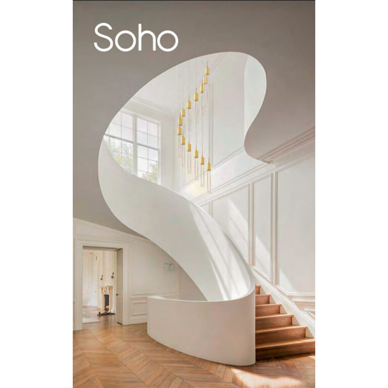 Q33213-BG — SOHO Luminario colgante de 13 luces con acabado de oro cepillado para doble altura ...