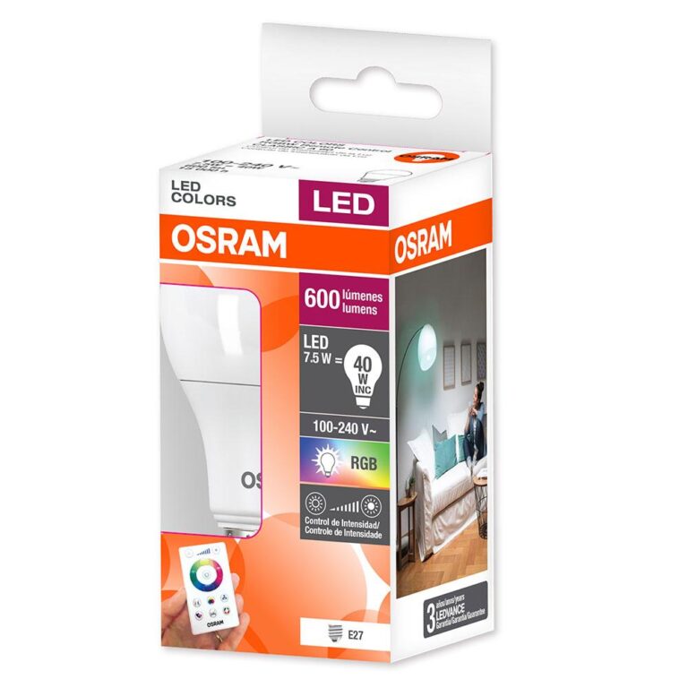 86277 — Foco LED multicolor RGBW en 7.5W con control remoto marca Osram ...